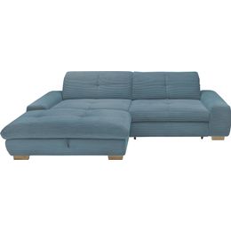 Ecksofa "SO 1200 inkl. Sitztiefen- & R&uuml;ckenverstellung f&uuml;r hohen Sitzkomfort", blau (azure blau gct 46), B:276cm H:89cm T:198cm, 100% Polyester, SET ONE BY Musterring, Sofas, Ecksofa, wahlweise mit Bettfunktion und Stauraum, L-Form, auch in Cord Bezug, Topseller