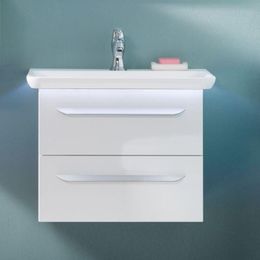 M9 Badmöbel Set 3-teilig, 70cm breit, Weiß, mit LED-90128145 - Lanzet