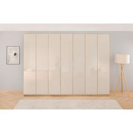 Drehtürenschrank Rauch "Kleiderschrank Schrank Garderobe KOLUNA mit hochwertiger Glasfront" Schränke Gr. B/H/T: 315 cm x 229 cm x 54 cm, 7 St., beige (eiche artisan, glas champagner) inkl. 2 Innenschubladen sowie extra Einlegeböden MADE IN GERMANY