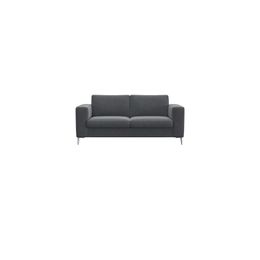 2-Sitzer FLEXLUX "Fiore, super Sitzkomfort durch Kaltschaum im Sitz", grau (soft grau), B:164cm H:85cm T:92cm, 100% Polyester, Sofas, breite Armlehnen, F&uuml;&szlig;e Alu