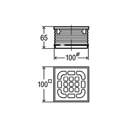 Viega Aufsatz 4934.1 nicht verschraubt in 100x100mm Kunststoff grau 555177