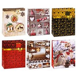 12 TSI Geschenktaschen Weihnachten Serie 9 Motiv sortiert 26,0 x 32,0 cm