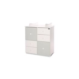 Lorelli Kommode Cupboard 83 x 71 x 96 cm, 4 Schubladen, 2 Türen mit Regalboden grün