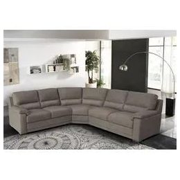 Ecksofa Egoitaliano "Doris, modernes Designerecksofa in hochwertigen Microfaserqualitäten" Sofas Gr. B/H/T: 266 cm x 90 cm x 246 cm, Luxus-Microfaser Lederoptik, langer Schenkel rechts, braun (mud) edle Detailverarbeitung, wahlweise fleckenabweisend oder in Lederoptik