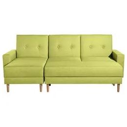 Ecksofa Max Winzer "Just Chill kubisches Schlafsofa im skandinavischen Stil, bequem" Sofas Gr. B/H/T: 230cm x 93cm x 152cm, Strukturgewebe 16523, Recamiere beidseitig montierbar, ohne Hocker, grün (apfel) Recamiere links oder rechts montierbar, mit Rückenverstellung