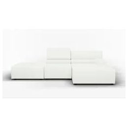 Ecksofa Egoitaliano "Babouche, Designsofa mit außergewöhnlichem Sitzkomfort zum Wohlfühlen" Sofas Gr. B/H/T: 287cm x 80cm x 98cm, Leder BULL, Recamiere rechts, weiß