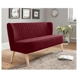 2-Sitzer Inosign "Campi" Sofas Gr. B/H/T: 140cm x 81cm x 67cm, Microfaser, rot (bordeaux) bequemes Küchensofa, frei im Raum stellbar