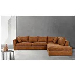 Guido Maria Kretschmer Home & Living Ecksofa GUIDO MARIA KRETSCHMER HOME & LIVING "Arles, L-Form" Sofas Gr. B/H/T: 318cm x 80cm x 272cm, Luxus-Microfaser, Ottomane rechts, braun (cognac) extra tiefe Sitzfläche, in diversen Stoffqualitäten