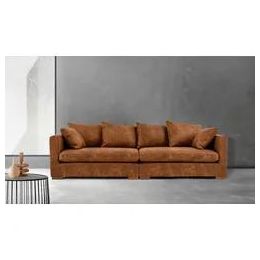 Guido Maria Kretschmer Home & Living Big-Sofa GUIDO MARIA KRETSCHMER HOME & LIVING "Arles" Sofas Gr. B/H/T: 266cm x 80cm x 113cm, Luxus-Microfaser, braun (cognac) extra tiefe Sitzfläche, in diversen Stoffqualitäten