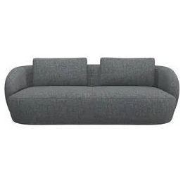 3-Sitzer FLEXLUX "Torino, rund, Couch, Dreisitzer" Sofas Gr. B/H/T: 217cm x 85cm x 102cm, Chenille, grün (moss green) Modernes, organisches Sofa-Design, Kaltschaum, Wellenunterfederung