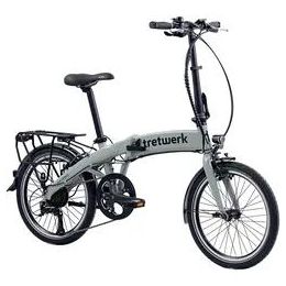 E-Bike Tretwerk "Akimbo" E-Bikes Gr. 32cm, 20 Zoll (50,80cm), grau Pedelec, Elektrofahrrad für Damen u. Herren