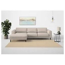 Ecksofa Trendmanufaktur "Lumber Jack, elegantes Designsofa, L-Form" Sofas Gr. B/H/T: 280cm x 85cm x 167cm, Struktur, Recamiere links-Bettfunktion rechts, mit Bettfunktion-mit Bettkasten, grau (dove) wahlweise mit Bettfunktion u. Bettkasten