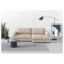 Ecksofa Trendmanufaktur "Bourbon" Sofas Gr. B/H/T: 250 cm x 84 cm x 176 cm, Struktur fein, mega-Recamiere rechts, grau (taupe) mit extra hohem Sitzkomfort, auch in Cord erhältlich