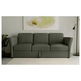 3-Sitzer Home Affaire "Lavars Schlafsofa" Sofas Gr. B/H/T: 230cm x 90cm x 89cm, Webstoff, grün (khaki) mit Bettfunktion, in zwei verschiedenen Bezugsqualitäten