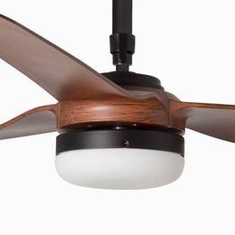 Faro Barcelona Deckenventilator Punt M DC LED schwarz/Holz dunkel