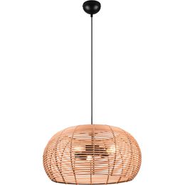 Pendelleuchte Trio LEUCHTEN "Inga" Lampen Gr. Ø 50,0 cm Höhe: 150,0 cm, beige (natur) Hängelampe Rattan in Korbgeflecht Optik, exkl 3xE27, höhenverstellbar