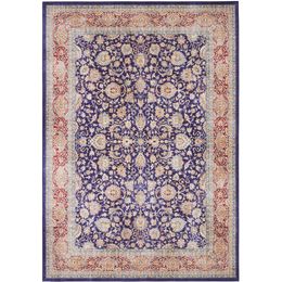 Teppich ELLE DECORATION "Keshan Maschad" Teppiche Gr. B/L: 200 cm x 290 cm, 5 mm, 1 St., blau (navy) Orientalisch, Orient, Kurzflor, Vintage, Wohnzimmer, Schlafzimmer