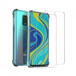 Hülle Redmi Note 9S/Note 9 Pro/Note 9 Pro Max und 2 schutzfolien - TPU - Transparent