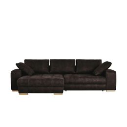 bobb Ecksofa dunkelbraun - Microfaser Caro ¦ braun ¦ Maße (cm): B: 30