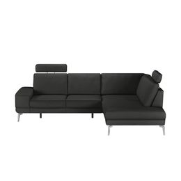 meinSofa Ecksofa aus Leder Dana ¦ schwarz ¦ Maße (cm): B: 269 H: 86 T