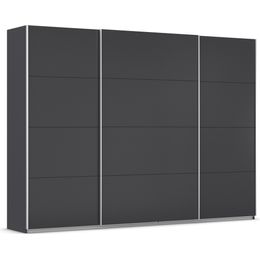 Schwebetürenschrank Rauch "Kleiderschrank Schrank Garderobe AGORDO mit Dekor- oder Hochglanzfront" Schränke Gr. B/H/T: 315 cm x 229 cm x 62 cm, 3 St., grau (graumetallic) durchdachte Innenausstattung, in 4 Breiten und 2 Höhen MADE IN GERMANY