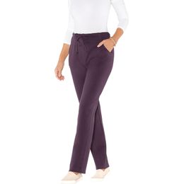 Damen Jerseyhose mit Tunnelzug und Bindeband aubergine, Gr&ouml;&szlig;e 23