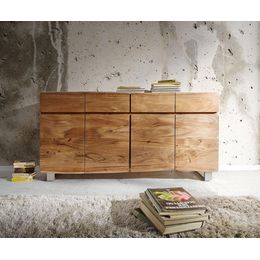 DeLife Sideboard Live-Edge 172 cm Akazie Natur 4 Türen 4 Schübe, Sideboards, Baumkantenmöbel, Massivholzmöbel, Massivholz