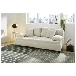 Jockenhöfer Schlafsofa JOCKENHÖFER GRUPPE "Andy, mit Gästebettfunktion, inklusive 6 Kissen" Sofas Gr. B/T: 204 cm x 100 cm, Struktur, braun (braun, beige) Wellenfederung und großzügigem StauraumBettkasten