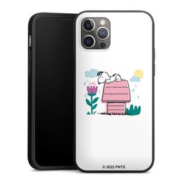 DeinDesign iPhone 12 Pro Handy Premium Silikon H&uuml;lle Handyh&uuml;lle schwarz Case Snoopy Dog Official Licensed Product Silikon Premium Case