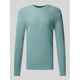 Tom Tailor Regular Fit Strickpullover mit geripptem Rundhalsausschnitt