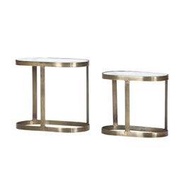 Höffner Beistelltisch 2er Set Plaza ¦ gold » Höffner