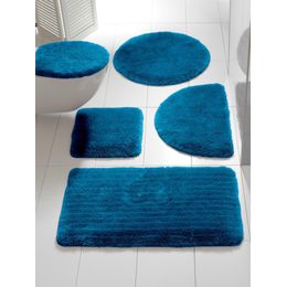 Badematte HEINE HOME Badematten Gr. rechteckig (90 cm x 50 cm), 1 St., blau (petrol)