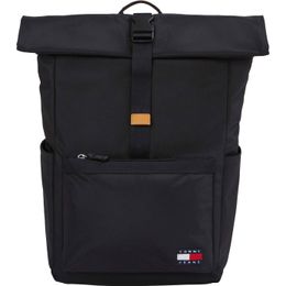 Rucksack Tommy Jeans "Men TJM ESS DAILY ROLLTOP BACKPACK Backpack" Gr. B/H/T: 29cm x 45cm x 13cm, schwarz Rucksäcke Herren Rucksack