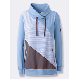 Sweatshirt Casual Looks Gr. 52, blau (bleu, bedruckt) Damen Sweatshirts