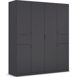 Drehtürenschrank Rauch "Kleiderschrank Schrank Garderobe Wäscheschrank TICAO mit 2 Schubladen" Schränke Gr. B/H/T: 181 cm x 210 cm x 54 cm, 6 St., grau (graumetallic) die in der Höhe variabel positioniert werden können MADE IN GERMANY