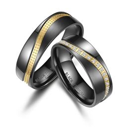 Trauring MARRYA "BLACK TITANIUM by MARRYA" Fingerringe Gr. 48, Titan, schwarz (damen ring, schwarz, gold) Damen