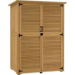 M Mcombo Gartenschrank Gartenhaus Holz Wetterfest, 127×59×168 cm, 0901D (Natur)