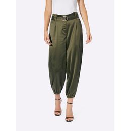 Heine Pleat-Front Pants female Green size 48