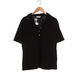 Ulla Popken Damen Poloshirt, schwarz, Gr. 48