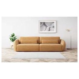 Big-Sofa Places of Style "Covile" Sofas Gr. B/H/T: 306cm x 80cm x 110cm, Struktur Chenille, braun (camel) Breite 306 cm, 2 Zierkissen inklusive, Chenille