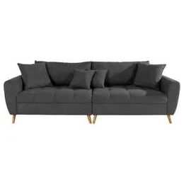 Big-Sofa Home Affaire "Blackburn II" Sofas Gr. B/H/T: 264cm x 90cm x 107cm, Luxus-Microfaser weich, grau Mit Kaltschaumpolsterung bis 140 kg belastbar