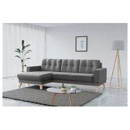 Sit & More Ecksofa SIT&MORE "Lavida L-Form" Sofas Gr. B/H/T: 279 cm x 90 cm x 167 cm, Luxus-Microfaser Euphoria, Recamiere links, mit Kipper-mit Bettkasten-3 Rückenkissen-belastbar bis 495 kg, grau (grey) wahlweise mit Kippfunktion und Bettkasten