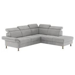 Ecksofa Home Affaire "Calypso L-Form", grau (hellgrau), B:259cm H:85cm T:227cm, 100% Polyester, Sofas, mit Relaxfunktion motorisch im Sofa 2,5- Sitzer