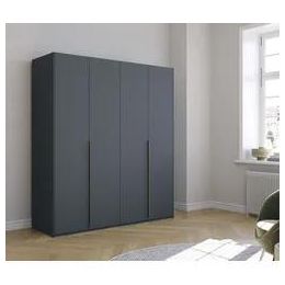 Drehtürenschrank Rauch "Skat Glamour" Schränke Gr. B/H/T: 201cm x 235cm x 63cm, 4 St., grau (graphit) goldene Griffstange und umfangreiche Innenausstattung