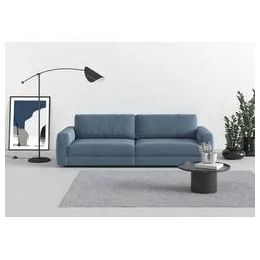 Big-Sofa Trendmanufaktur "Bourbon" Sofas Gr. B/H/T: 264 cm x 84 cm x 126 cm, Struktur weich, XXL mit Sitztiefenverstellung, blau (blue horizon) extra tiefe Sitzfläche, wahlweise mit Sitztiefenverstellung bestellbar