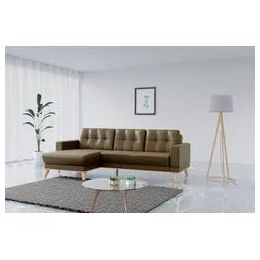 Sit & More Ecksofa SIT & MORE "Lavida L-Form" Sofas Gr. B/H/T: 279cm x 90cm x 167cm, Microfaser, Recamiere links, ohne Kipper-ohne Bettkasten-3 Rückenkissen-belastbar bis 495 kg, grün (olive) wahlweise mit Kippfunktion und Bettkasten