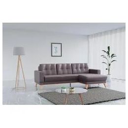 Sit & More Ecksofa SIT&MORE "Lavida L-Form" Sofas Gr. B/H/T: 279 cm x 90 cm x 167 cm, Microfaser, Recamiere rechts, mit Kipper-mit Bettkasten-3 Rückenkissen-belastbar bis 495 kg, grau (hellgrau) wahlweise mit Kippfunktion und Bettkasten