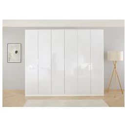 Drehtürenschrank Rauch "Kleiderschrank Schrank Garderobe KOLUNA mit hochwertiger Glasfront" Schränke Gr. B/H/T: 271cm x 210cm x 54cm, 6 St., weiß (alpinweiß/glas kristallweiß) inkl. 2 Innenschubladen sowie extra Einlegeböden MADE IN GERMANY