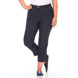 7/8-Hose KjBRAND "BEA 7/8" Gr. 50, N-Gr, blau (dunkelblau) Damen Hosen bügelfrei