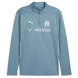 Sweatshirt Puma "Olympique de Marseille Trainingsoberteil Herren" Gr. M, blau (bold blau putty beige), Herren, Obermaterial: 100% Polyester; Ärmel: 100% Polyester; Einsatz: 100% Polyester, Sweatshirts